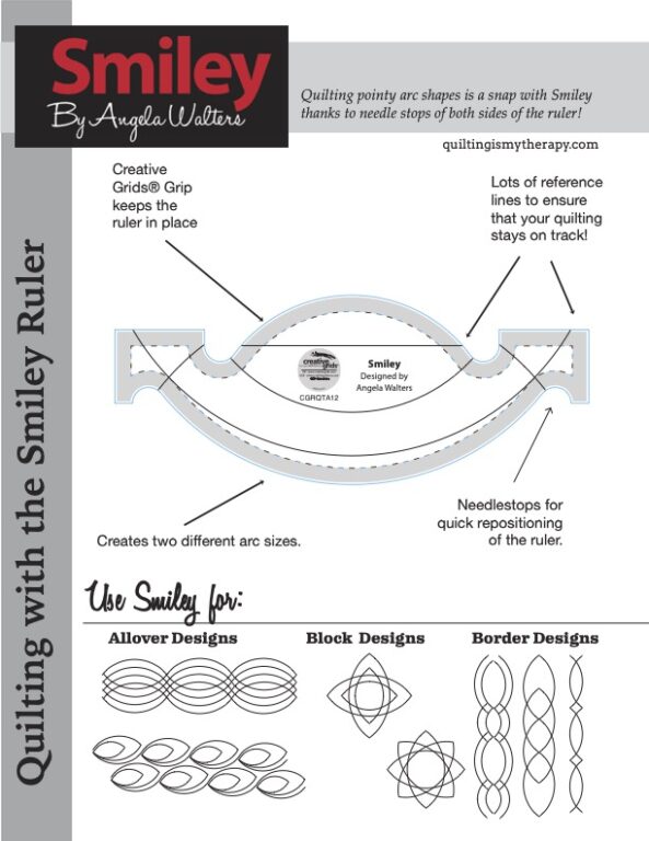 Smiley Machine Quilting Ruler - Quilting Is My Therapy
